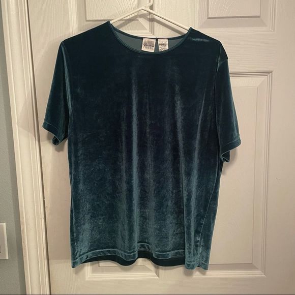 Vintage | Tops | Vintage Jason Maxwell Teal Velvet Blouse | Poshmark